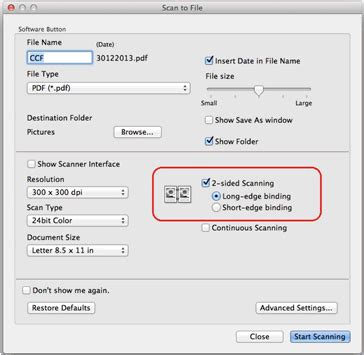 Duplex Two Sided Scan Brother