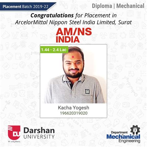 darshan university on linkedin placement surat darshanuniv diploma