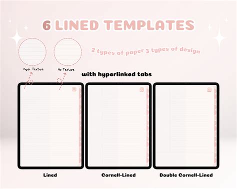 Digital Notebook Hyperlinked Kawaii Notebook With Cute Note Taking Template For IPad And Tablet