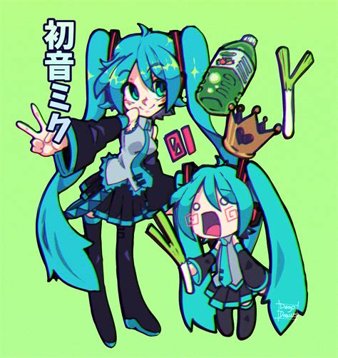 Hatsune Miku And Hachune Miku Vocaloid And More Drawn By Degodraws Danbooru