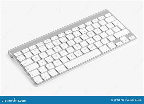 Wireless Computer Keyboard Isolated On White Background Stock Image Image Of Closeup