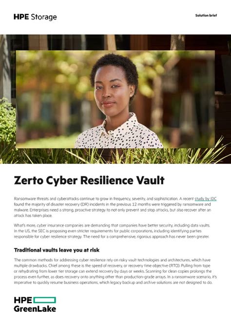 Zerto Cyber Resilience Vault