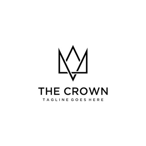 Premium Vector Illustration Modern Crown Luxury Geometric Logo Design