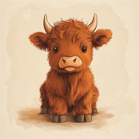 Highland Cow 32 Highland Calf Drawing Cartoon Highland Cow