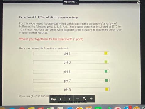 Solved Open With Experiment 2 Effect Of Ph On Enzyme