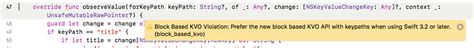 Ios Xcode 9 Block Based Kvo Violation For Observevalue Function Stack Overflow
