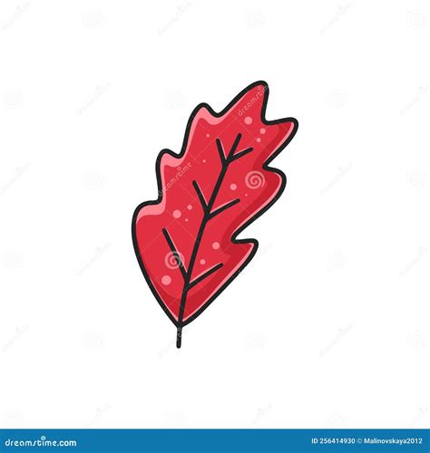 Red Colorful Single Tree Leaf Clipart Stock Illustration Illustration Of Abstract Plant