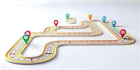 Flat Glowing Abstract Road Map Representing The Journey Of Business Scaling Concept As A Wide