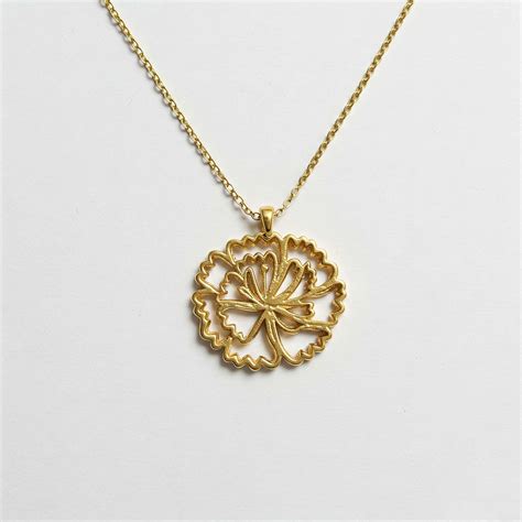 Floral Necklace Gold Pendant Custom Birth Month Flower Charm
