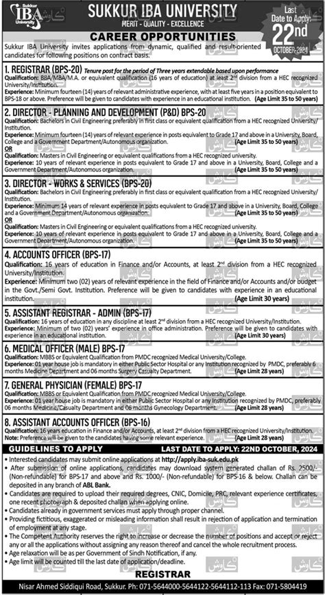 Sukkur Iba University Jobs 2024 2025 Job Advertisement Pakistan
