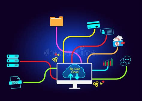 Cloud Icon Concept Of Big Data Access Global Network Connection Data