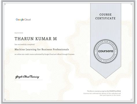 tharun kumar m on linkedin i ve successfully completed a course on machine learning coursera in…