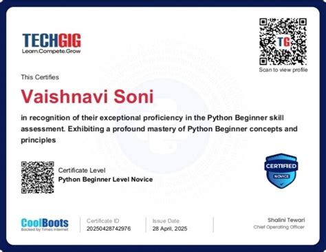 Python Techgig Certification Learningneverstops Pythonprogramming Beginnertopro