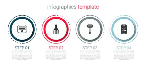 전기 이발기 바렛 면도 면도기 및 이발사 온라인 서비스 플랫폼을 설정합니다 비즈니스 인포 그래픽 템플릿 벡터 가위에 대한 스톡 벡터 아트 및 기타 이미지 Istock