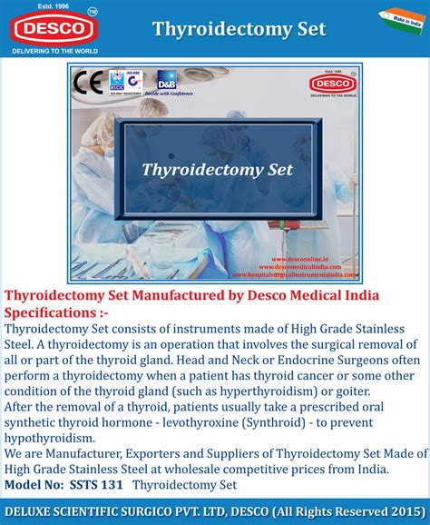 Thyroidectomy Surgical Instruments Sets Manufacturers Exporters