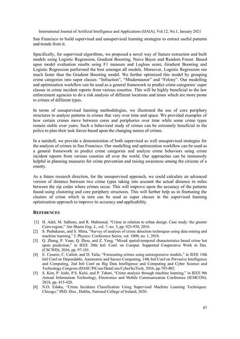 supervised and unsupervised machine learning methodologies for crime