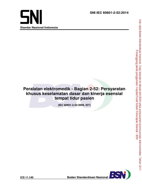 Sni Iec 60601 2 52 2014 Pdf