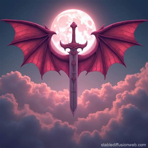 Angel Halo With Giant Sword Under Full Moon Stable Diffusion Online