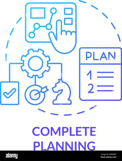 Complete Planning Blue Gradient Concept Icon Stock Vector Image And Art