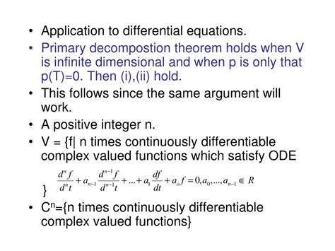 Ppt 6 8 The Primary Decomposition Theorem Powerpoint Presentation Free Download Id 4027693