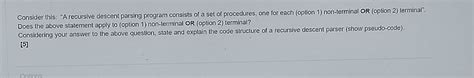 Consider This A Recursive Descent Parsing Program