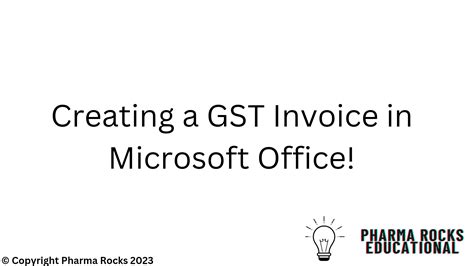 Creating A Gst Invoice In Microsoft Office
