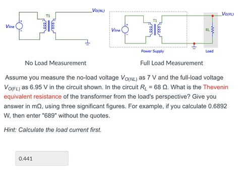 Solved No Load Measurement Full Load Measurement Assume You Chegg