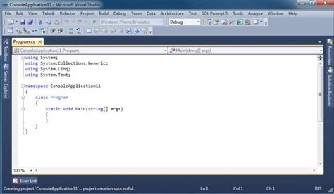 Console Application In C