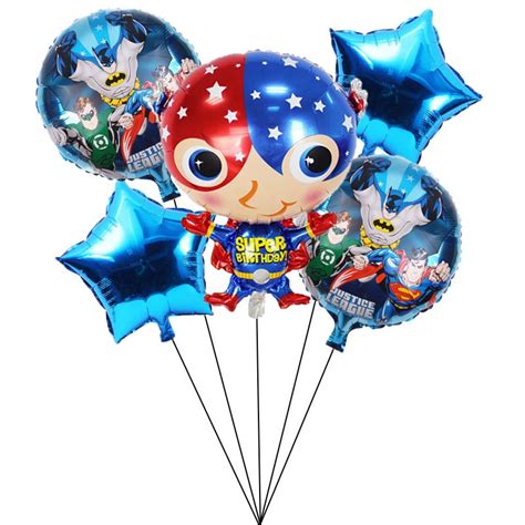 Juego De Globos Para Decoración De Fiesta De Cumpleaños De Superhéroes