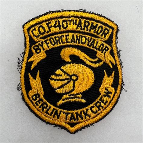 Us Army Company F 40th Armor Pocket Patch Berlin Tank Crew Fitzkee Militaria Collectibles