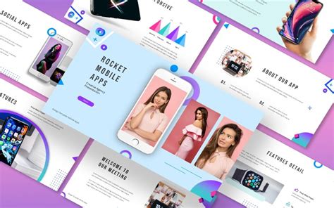 Rocket Moblie Apps Powerpoint Template Templatemonster