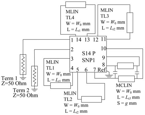 second order tapped line microstrip filter tuning model in ads