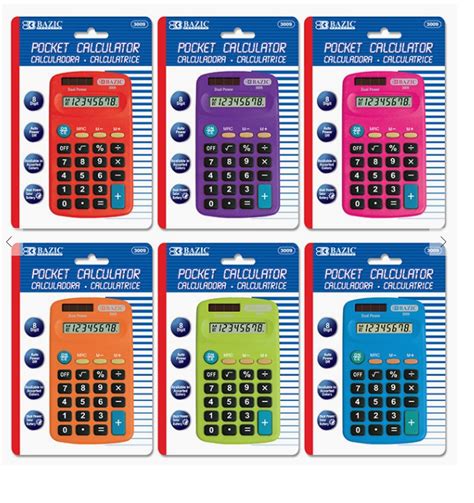8 Digit Dual Power Pocket Size Calculator Veterinary Survival Box