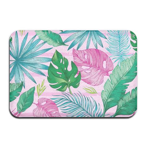 Badu Bg Тропически растения Зелени листа Подложки за баня Неплъзгаща се подложка Кухня