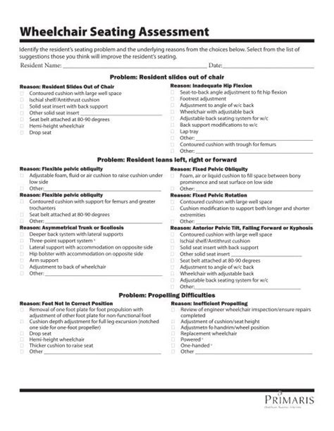 Wheelchair Seating Assessmentpdf Qsource