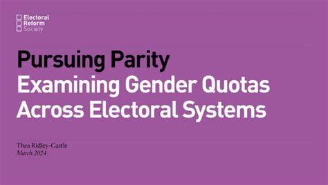 Pursuing Parity New Report Examines Gender Quotas Across Different