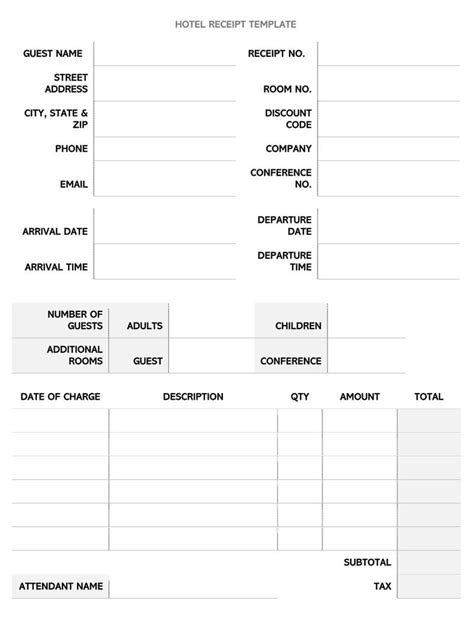 28 Free Hotel Receipt Invoice Templates Word Pdf Excel