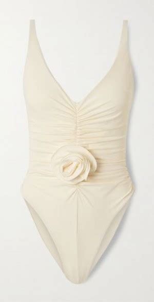 Magda Butrym Appliquéd Ruched Swimsuit