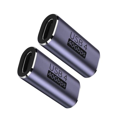 Dbilida USB C Female To Female Adapter 2Pack 40Gbps USB4 Adapter Support 100W 8k 60Hz 5K 60Hz