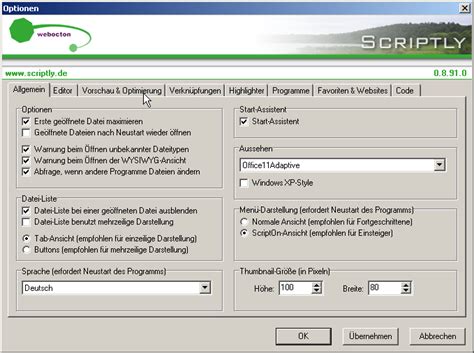 konfiguration von scriptly für php programmierung