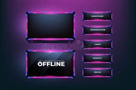 Girly Screen Overlay Vector With Pink And Dark Colors Gaming Screen Panel Design With Abstract