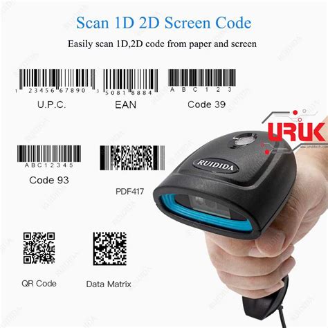 USB Wired Portable Handheld Barcode QR Code Scanner UrukTech Sinaa A St
