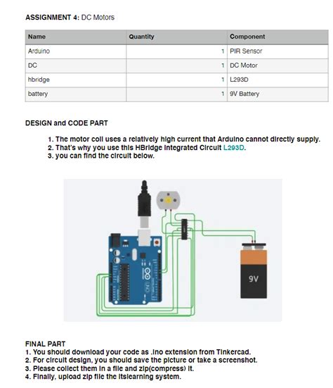 Solved Assignment Dc Motors Name Quantity Component Chegg