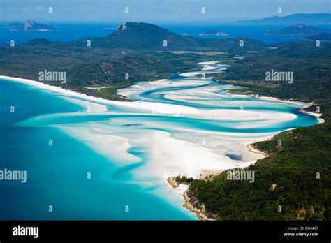 Aerial View Of Hill Inlet And Whitehaven Beach Whitsunday Island