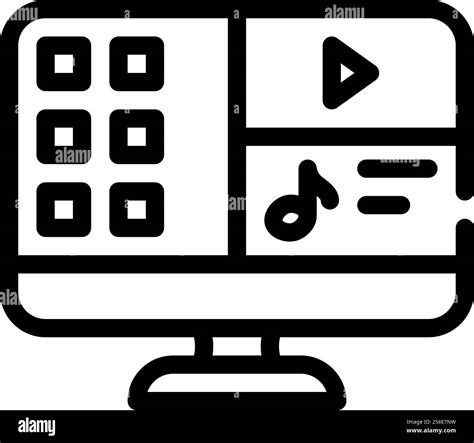 Media Files Operating System Line Icon Vector Media Files Operating