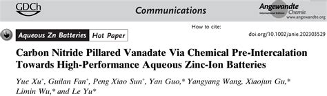 我校武利民教授和谷晓俊教授联合团队在国际化学顶级期刊Angew Chem Int Ed 上发表关于电池的重要研究成果 内蒙古大学化学化工学院
