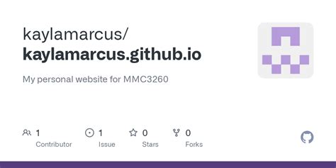 Github Kaylamarcus My Personal Website For Mmc3260