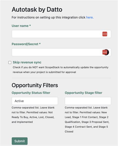 Autotask Configuration Guide