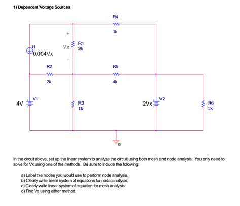 In The Circuit Above Set Up The Linear System To Chegg