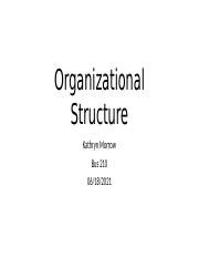 BUS Module Six Assignment Pptx Organizational Structure Kathryn Morrow Bus